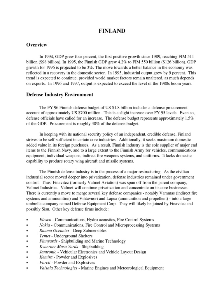 Overview - Finland | PDF