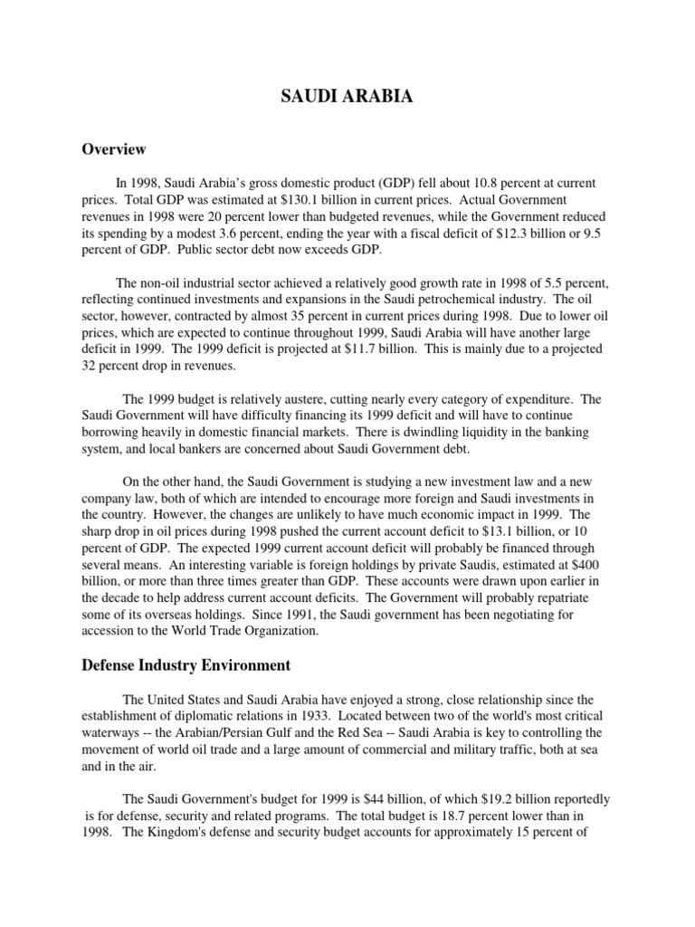 Overview - Saudi | PDF | Government Budget Balance | Saudi Arabia