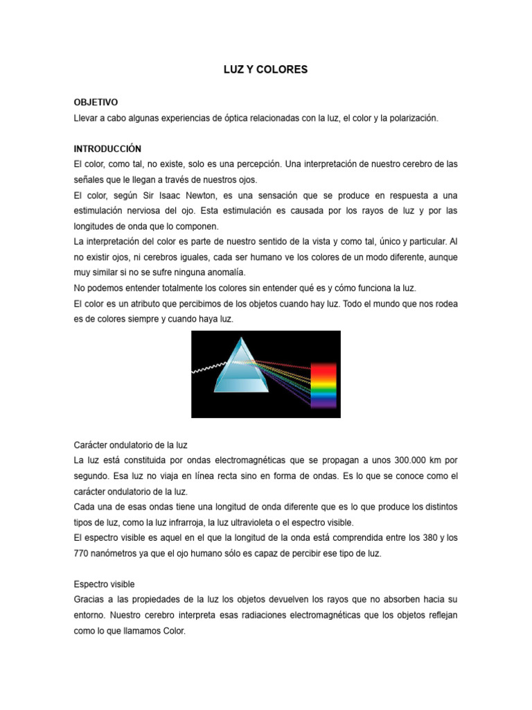 Luz y Colores | PDF | Ligero | Color