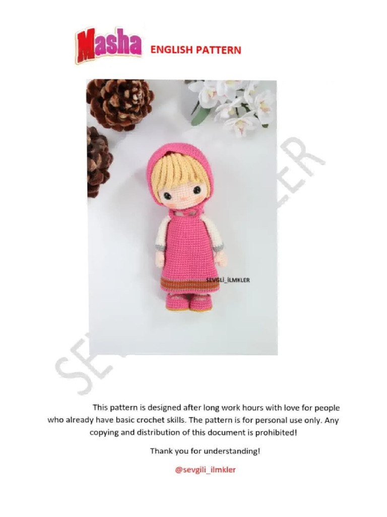 masha pattern | PDF | Crochet | Knitting