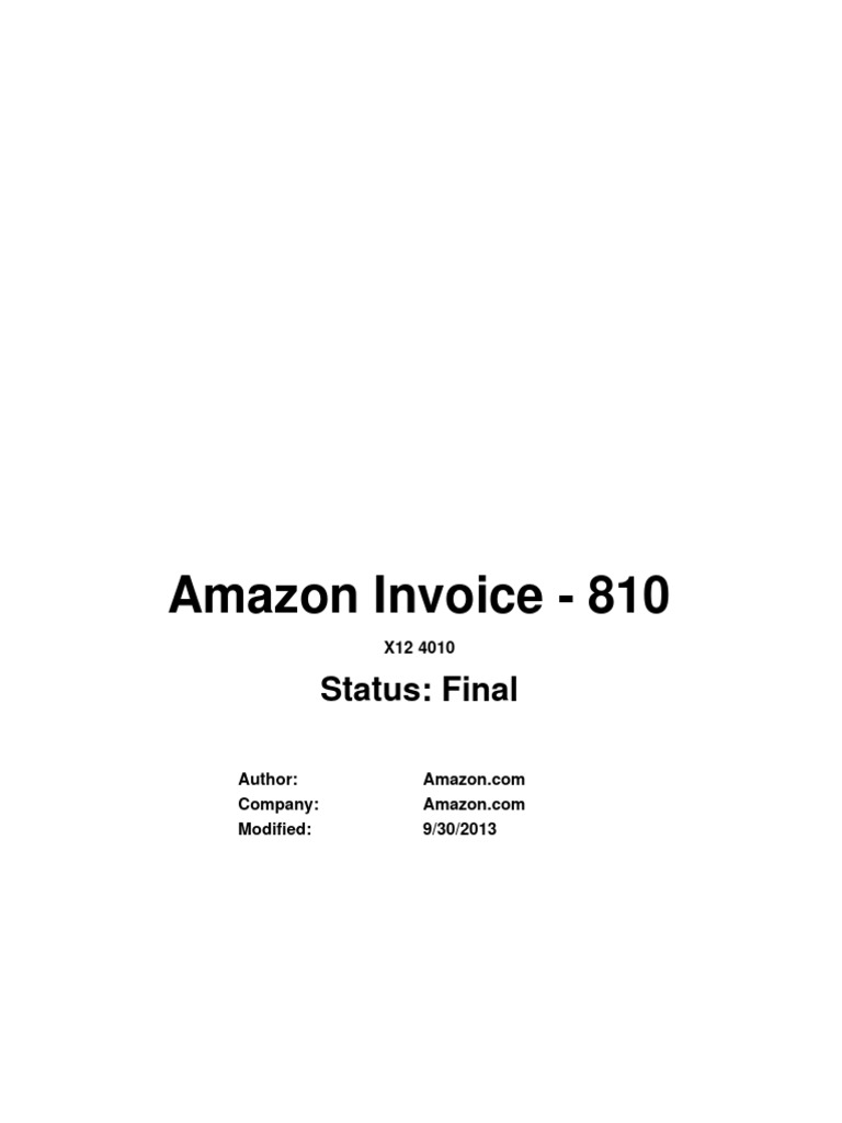 AMZ Procurement 810 MappingGuide.1.1 | PDF | Invoice | Electronic Data ...
