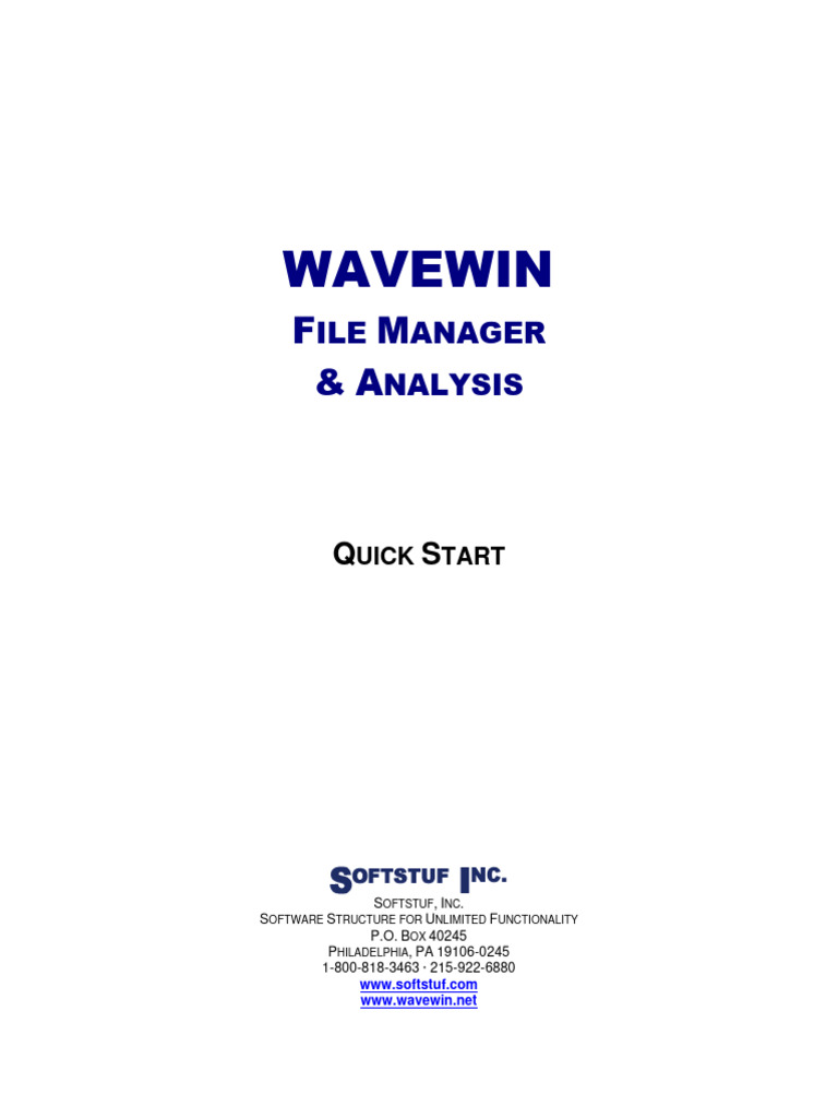 Wavewin File Manager & Analysis Quick Start | PDF | Computer File | File Format