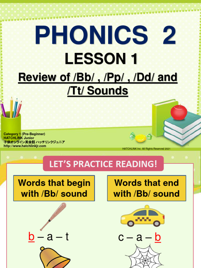 PHONICS Review of BB, PP, DD, TT | PDF