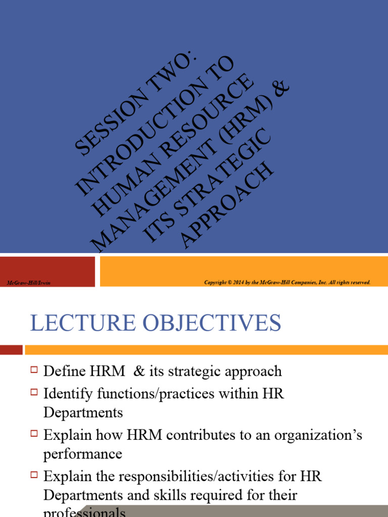 Lecture 1 Intro To HRM - Strategic Approach Noe | PDF