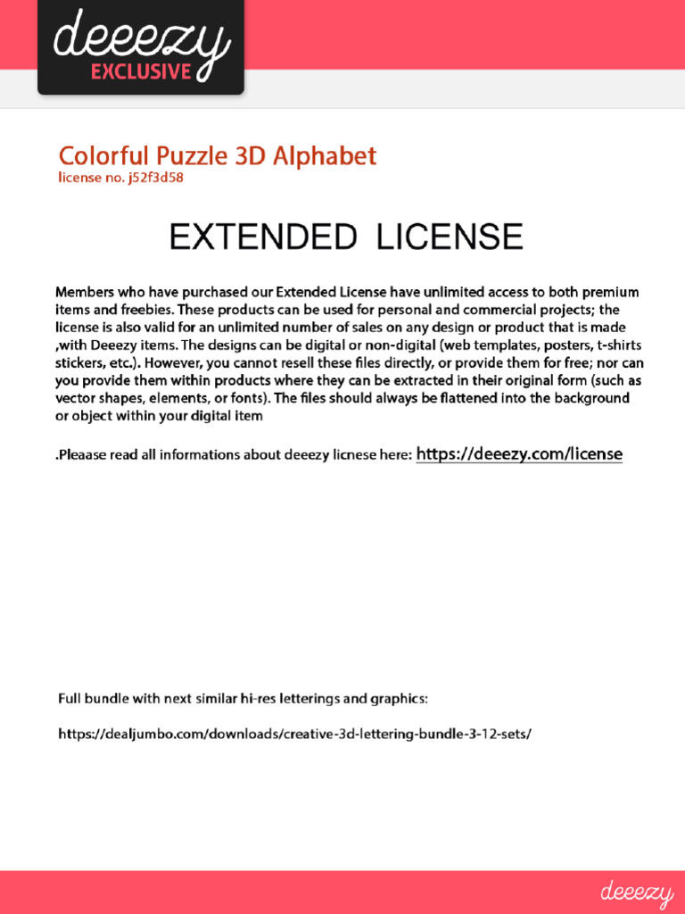 Ext License Deeezy Colorful Puzzle 3 Dalphabet | PDF