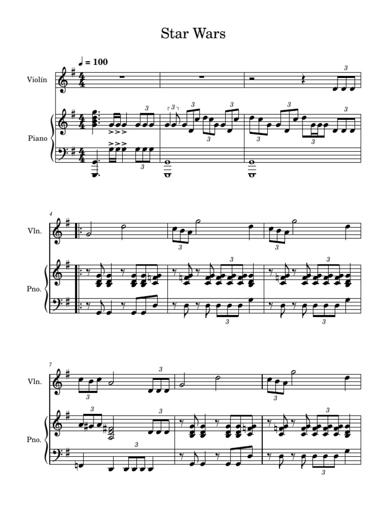 Star Wars Violin and Piano Sheet Music | PDF