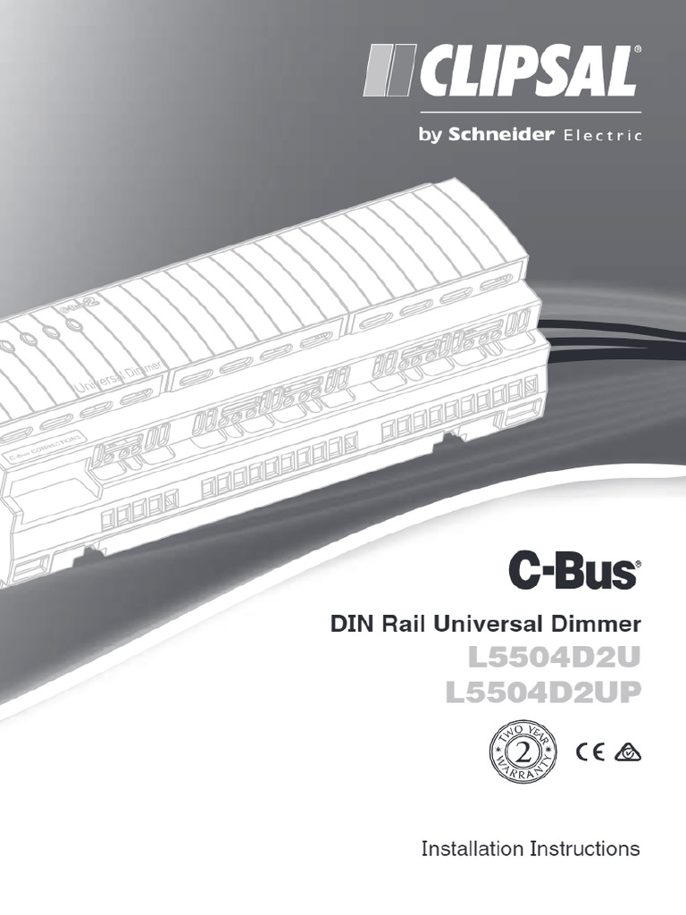 Clipsal C-Bus L5504D2U Series 4Ch 2A5 Universal Dimmer Installation ...