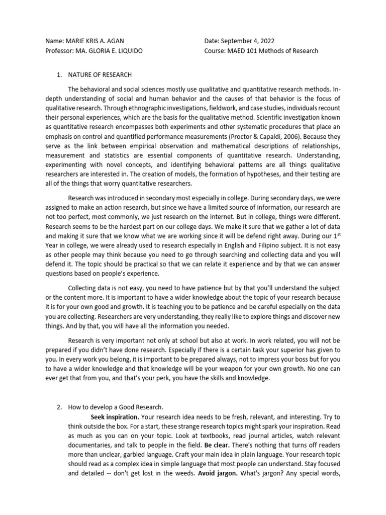 1st Reflection MAED 101 | PDF
