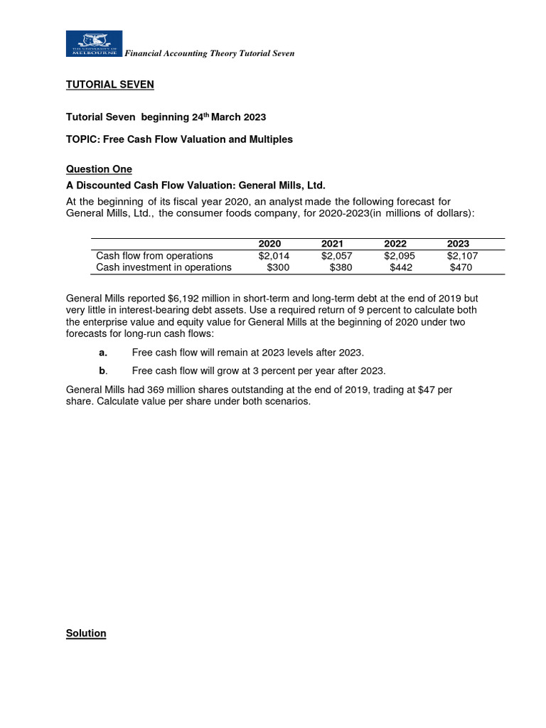 Tutorial 7 FAT Solution | Download Free PDF | Price–Earnings Ratio ...