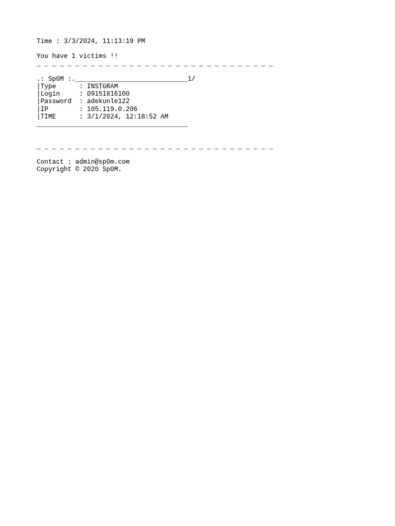 Sp0m Victims (2024 - 3 - 3) | PDF | Business | Finance & Money Management