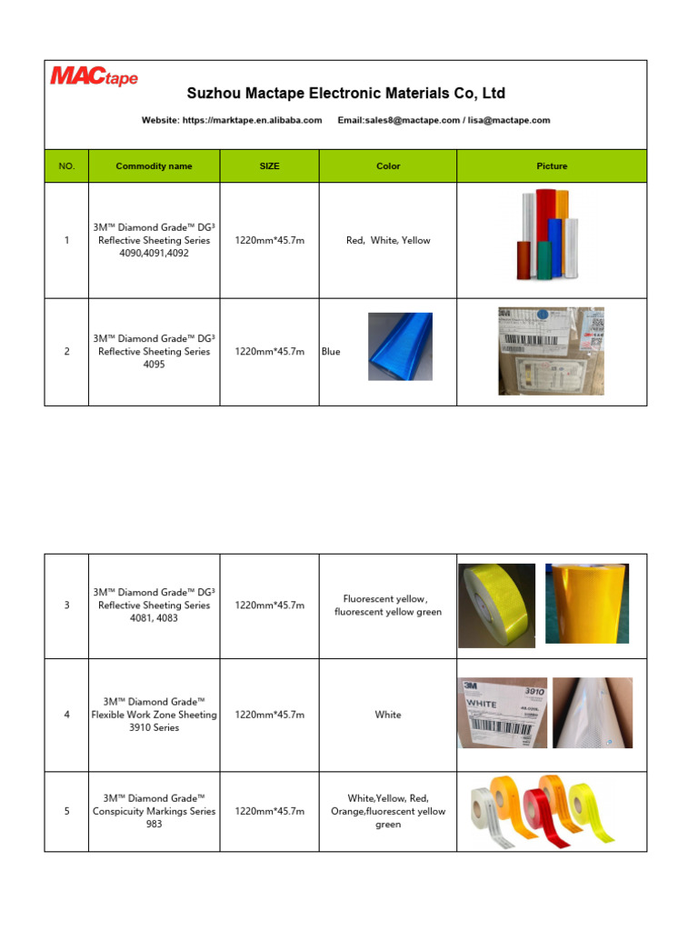 3M Reflective Materials From MACtape | PDF | Light | Image Processing