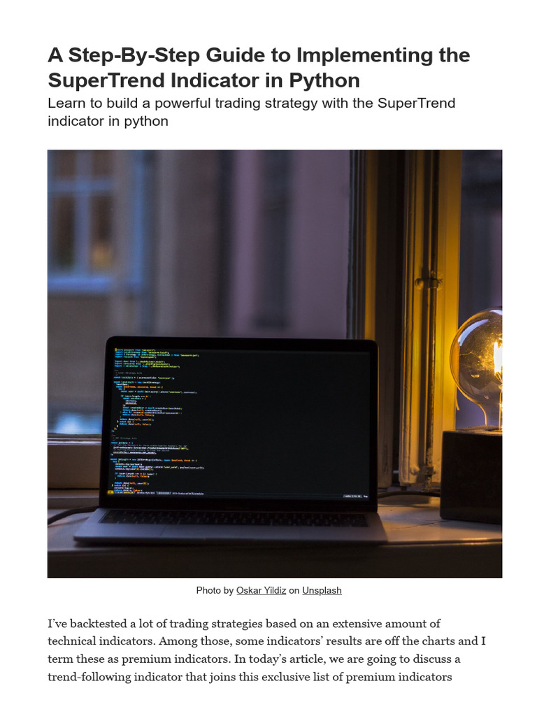 A Step-By-Step Guide To Implementing The SuperTrend Indicator in Python ...