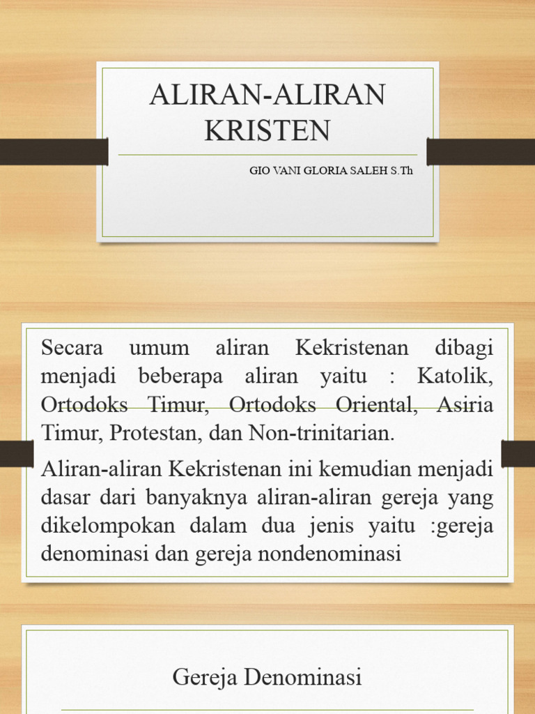 ALIRAN-ALIRAN KRISTEN | PDF