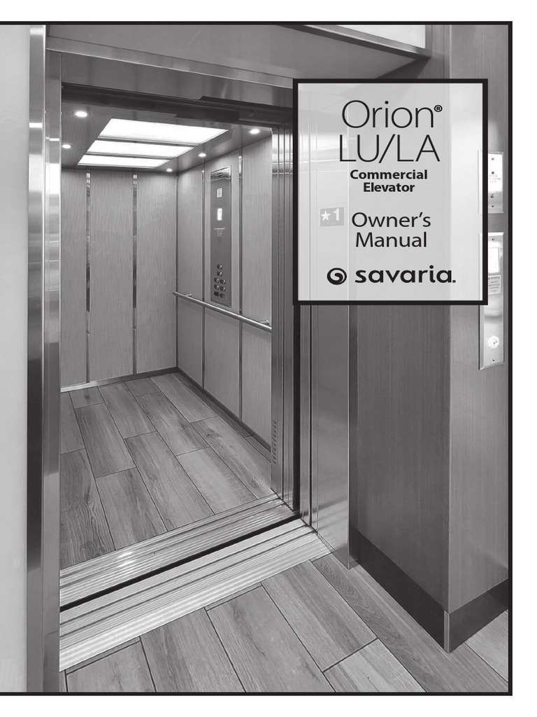 Orion LULA Elevator Owner's Manual | PDF | Elevator | Door