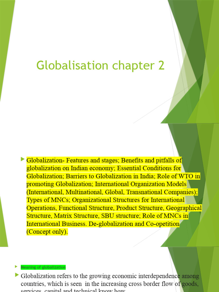 Globalisation Chapter 2 | PDF | Globalization | Multinational Corporation