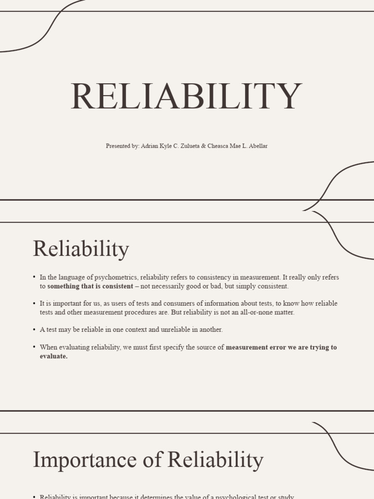 Reliability | PDF | Cronbach's Alpha | Standard Error