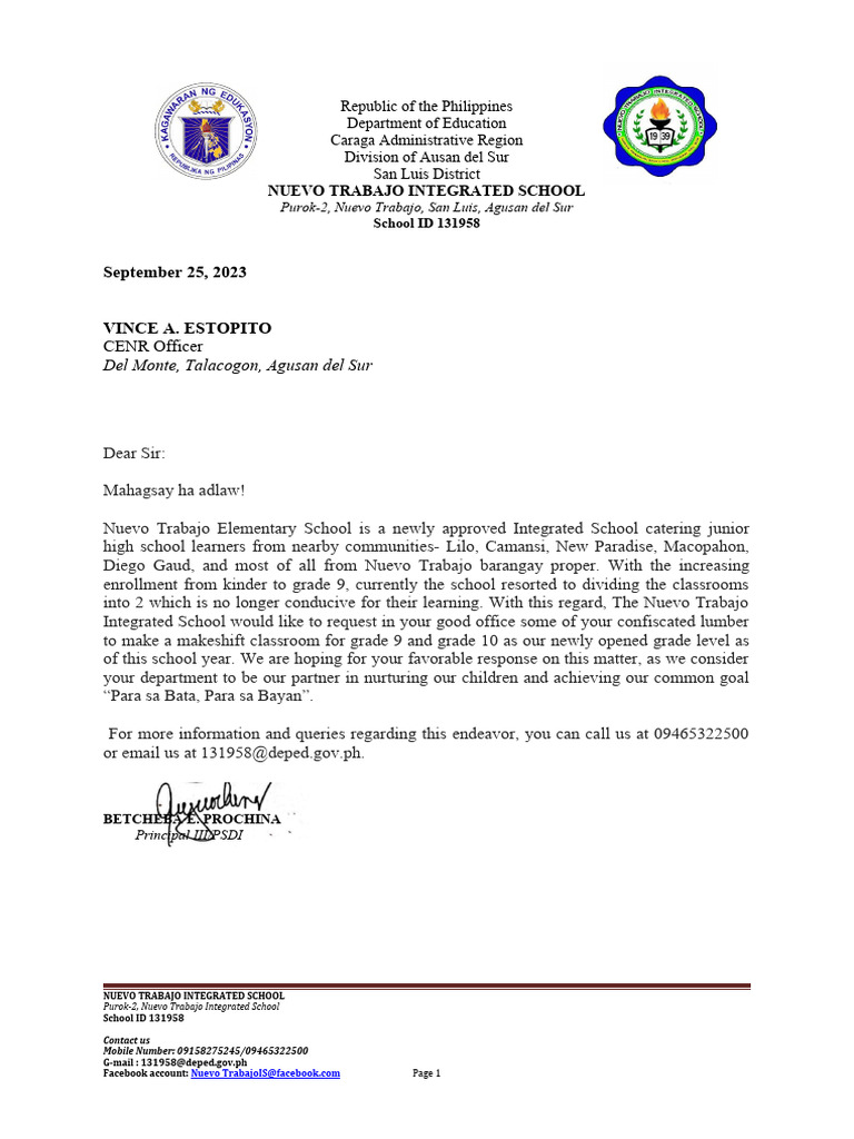 Request Letter DENR | PDF