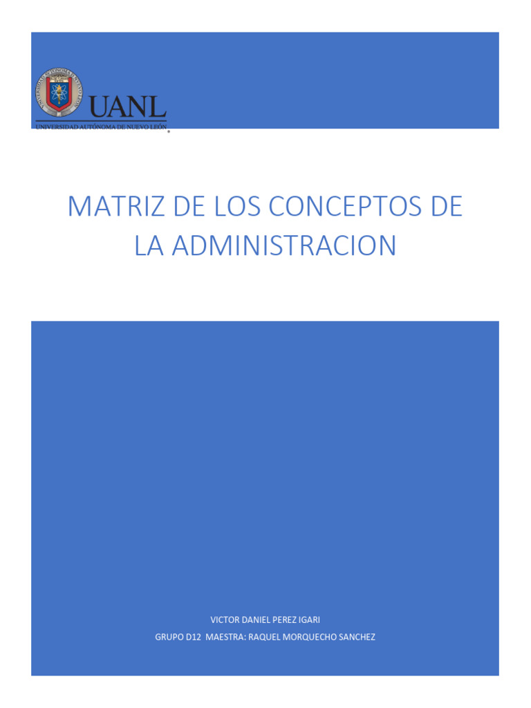 Matriz de Los Conceptos de La Administracion | PDF