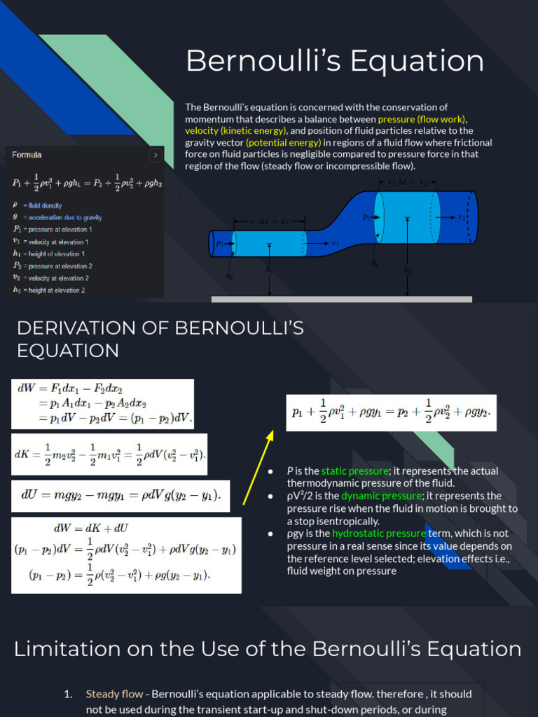 BERNOULLI'S EQUATION | PDF