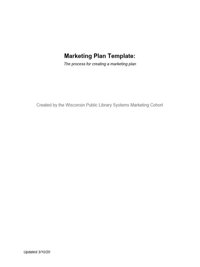 Marketing Plan Template 2 1 | PDF | Libraries | Marketing