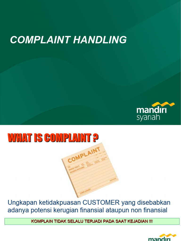Complaint Handling 1 | PDF