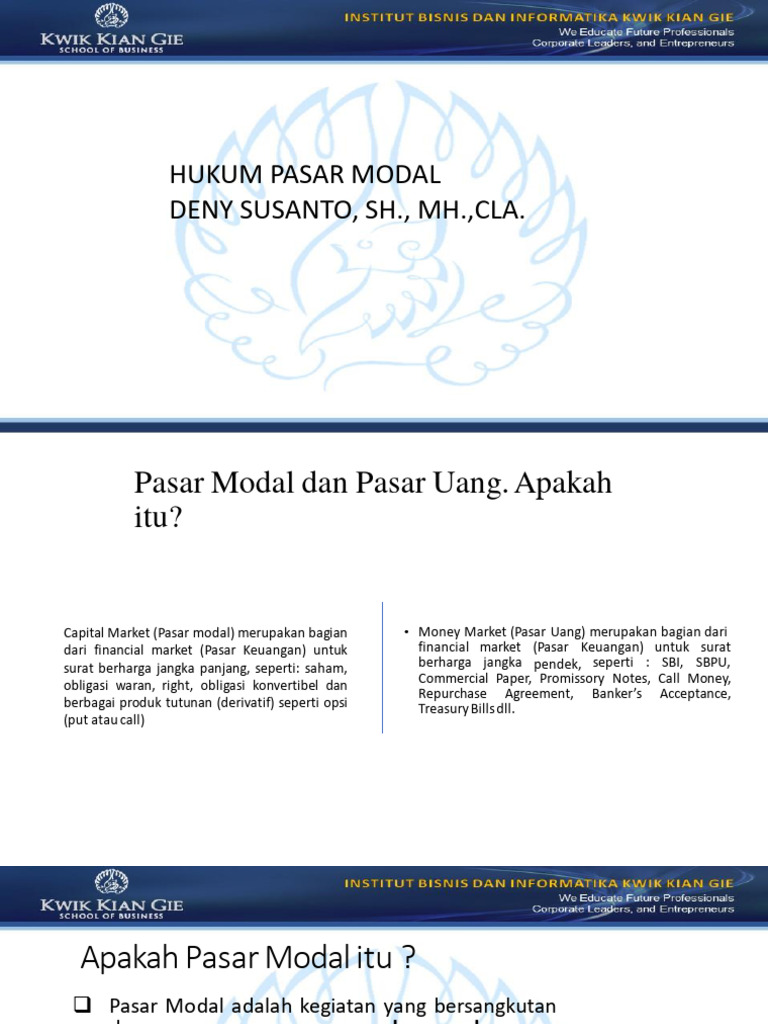 Hukum Pasar Modal | PDF