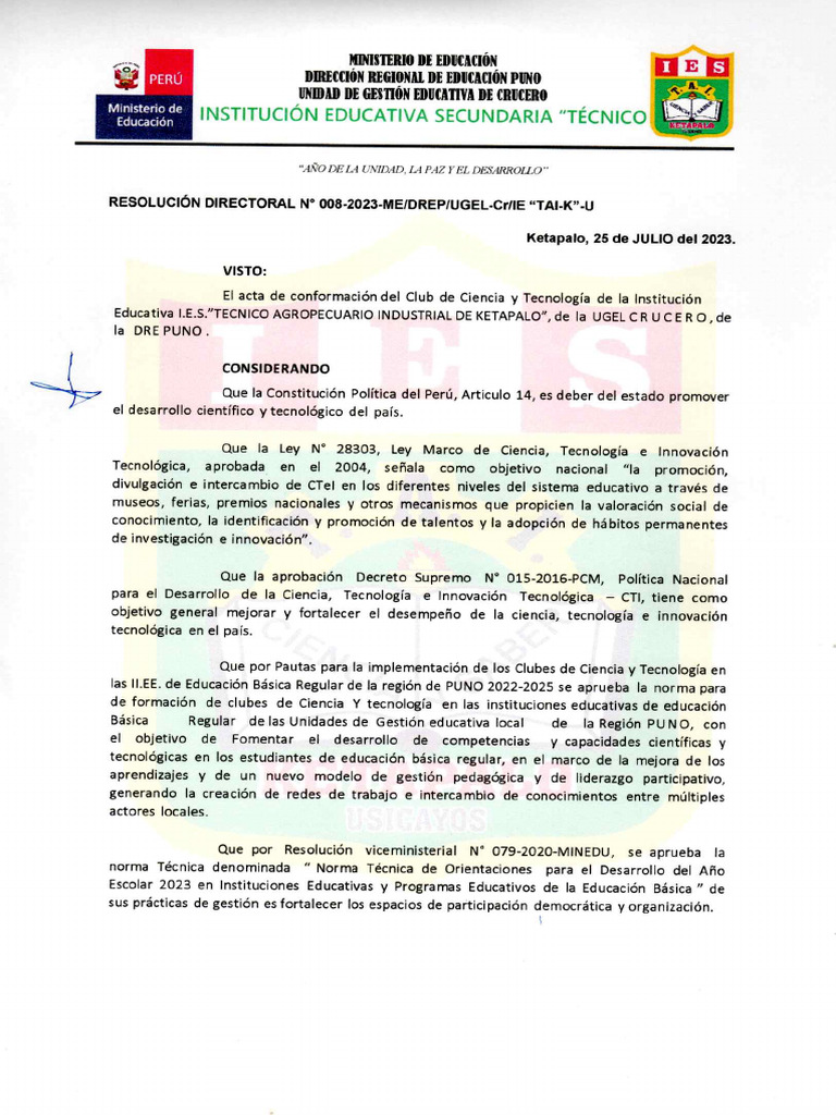 RD Clup de Ciencia Ketapalo | PDF