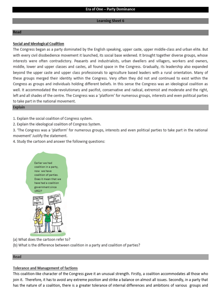 Congress Coalition Dynamics Explained | PDF | Political Parties ...