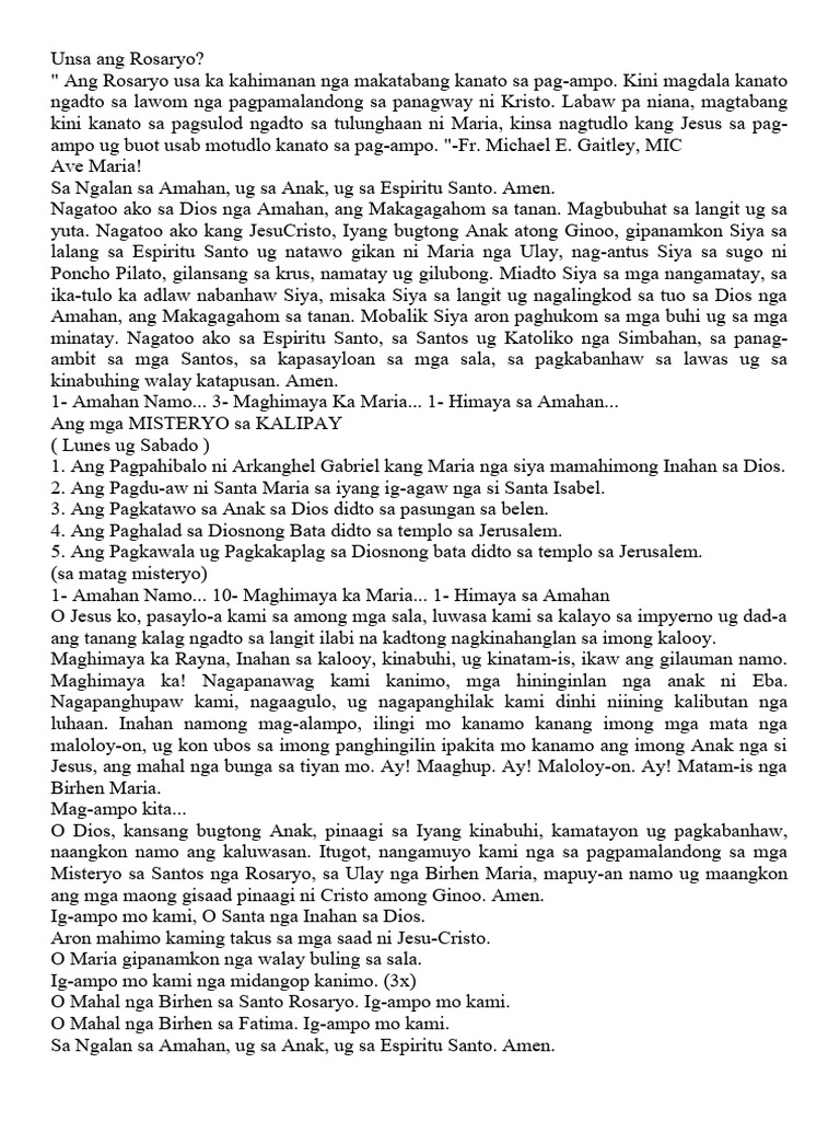 Unsa Ang Rosaryo | PDF