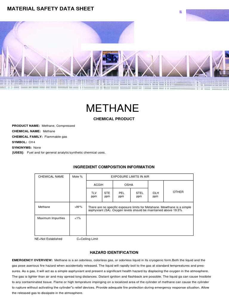 Methane | PDF | Science & Mathematics | Technology & Engineering Methane | PDF | Science & Mathematics | Technology & Engineering