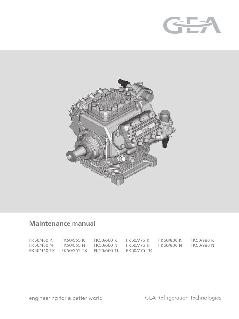 GEA Bock Maintenance Manual FK50 | PDF