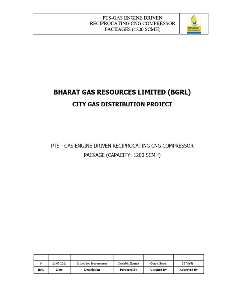 CNG Compressor Package Specification | PDF
