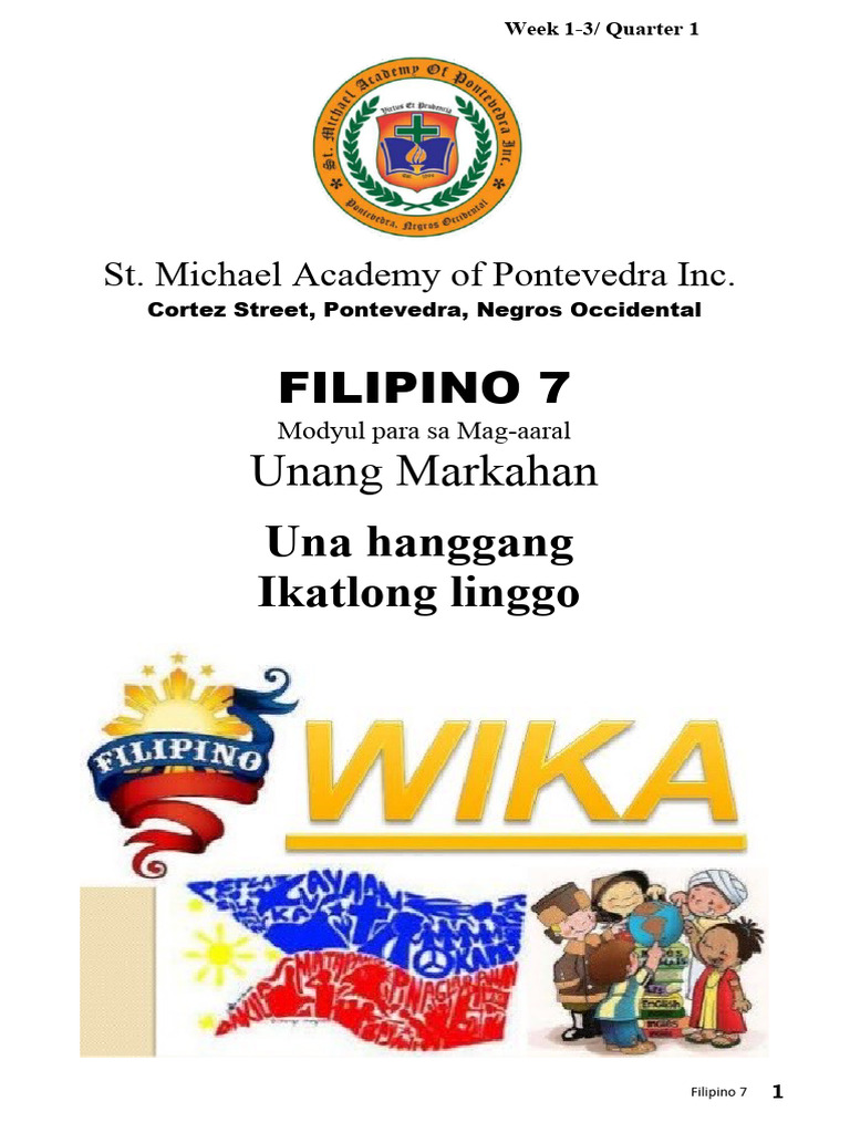 Week 1-3 Filipino Module | PDF