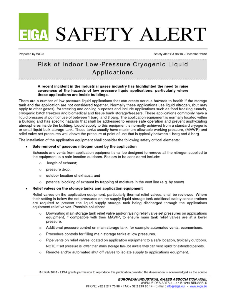 Safety Alert SA 39-18 - December 2018 | PDF | Valve | Liquids