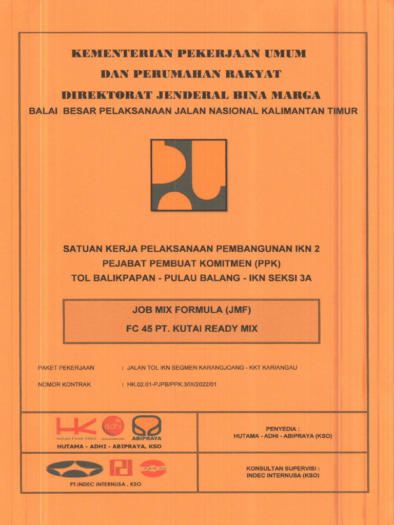 JMF FC 45 PT Kutai Ready Mix | PDF