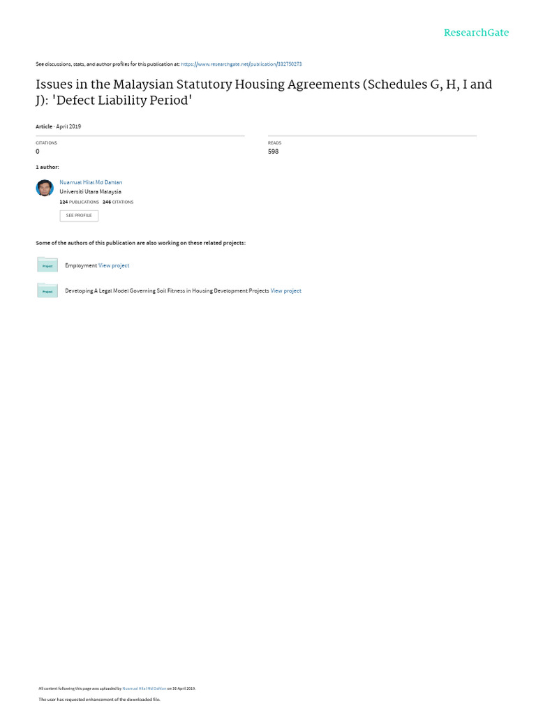 2015 The Law Review Defect Liability Period | PDF | Law