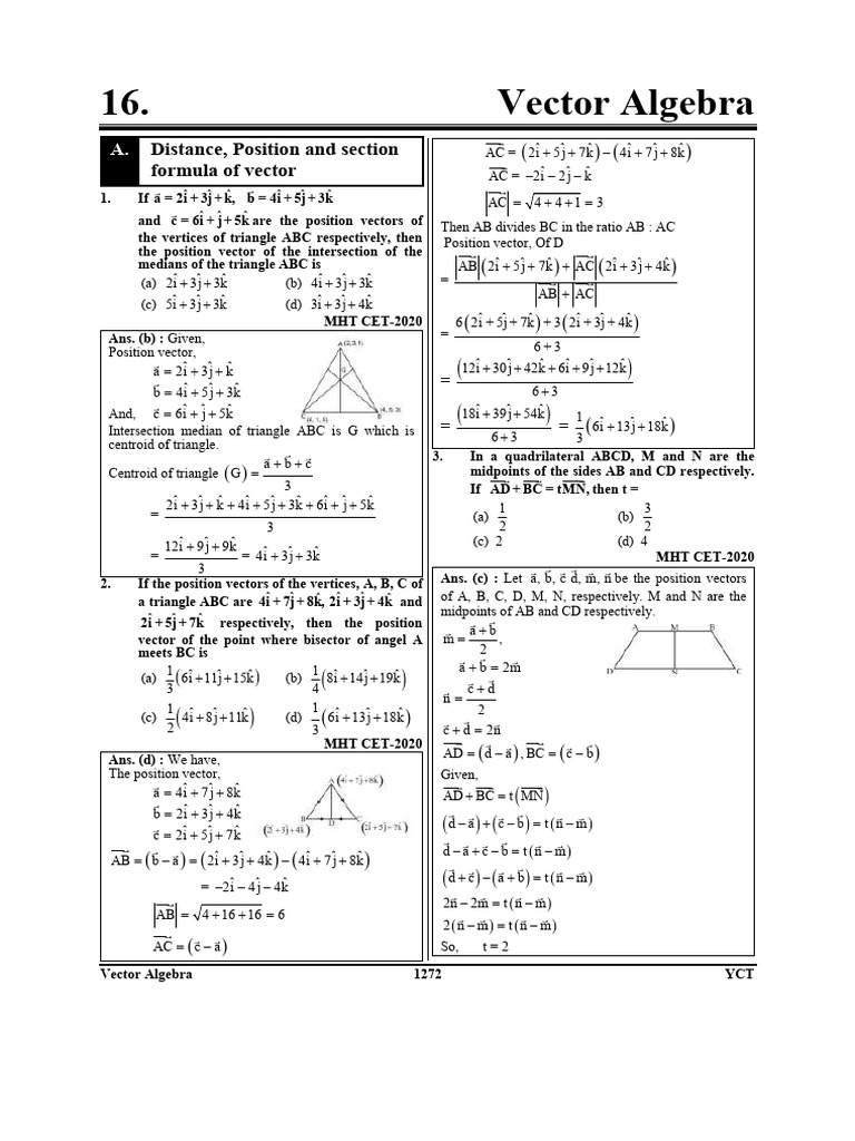 YCT IIT JEE Vector Algebra | PDF