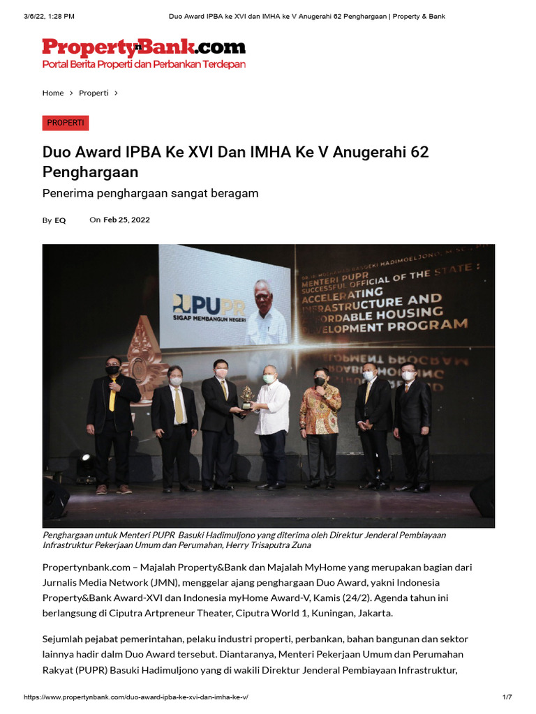 Duo Award IPBA & IMHA 2022: 62 Penghargaan | PDF | Bisnis