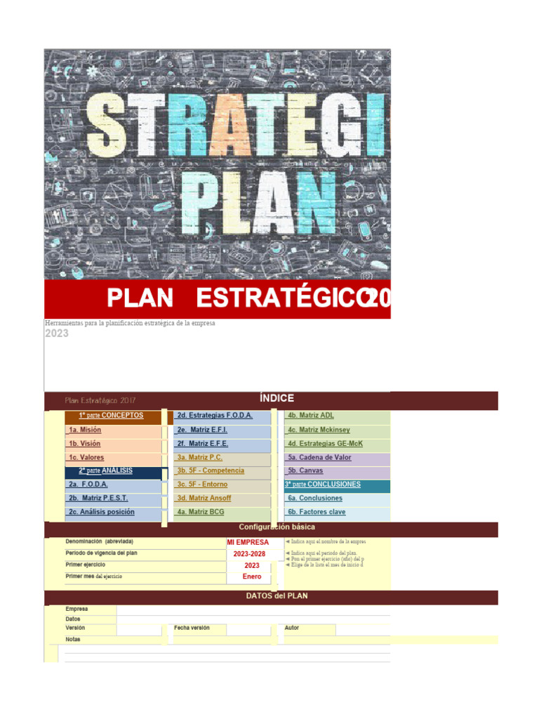 Plantilla-Plan-Estrategico Equipo 7 RCH | PDF | Negocios