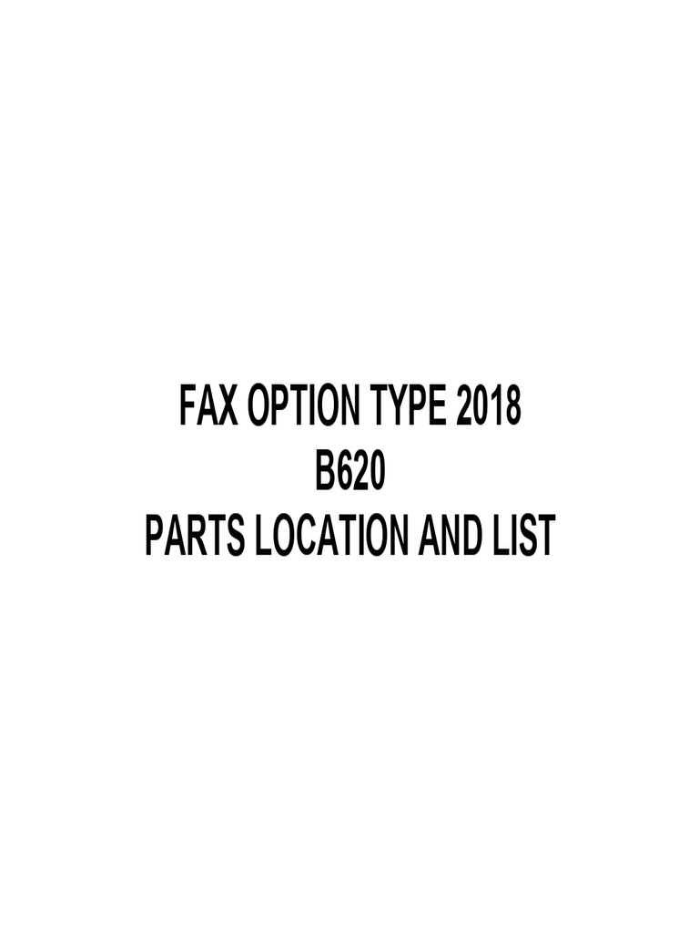 B620 Fax Machine Parts List | PDF | Fax | Computer Engineering