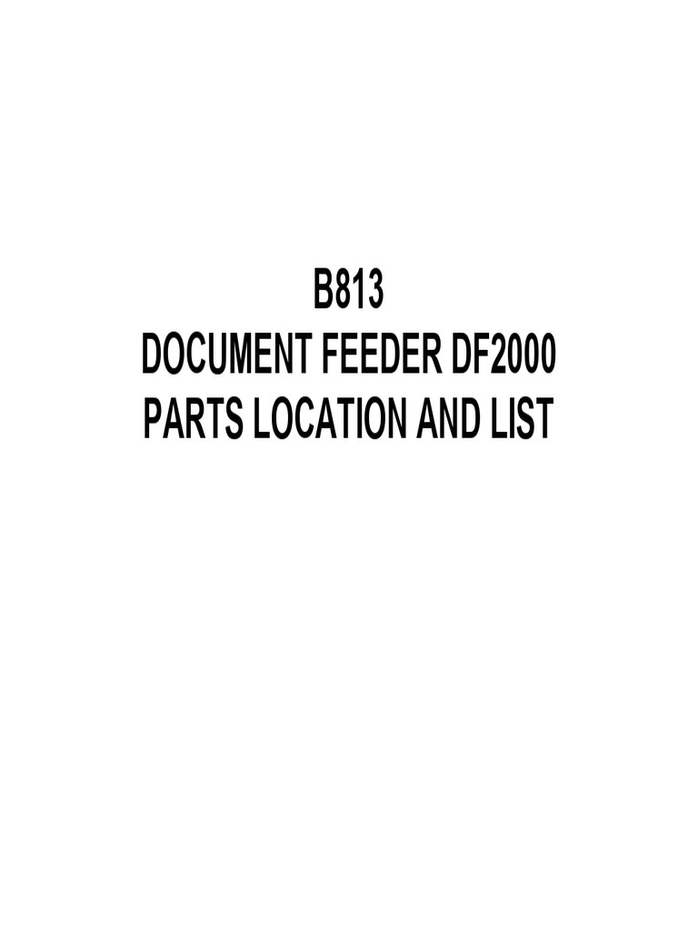 Manual de Partes Alimentador de Originales DF2000 (B813) | PDF | Belt ...