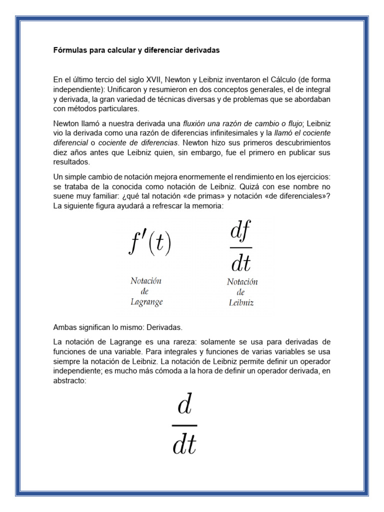 Formulas de Leibnz | PDF | Derivado | Gottfried Wilhelm Leibniz