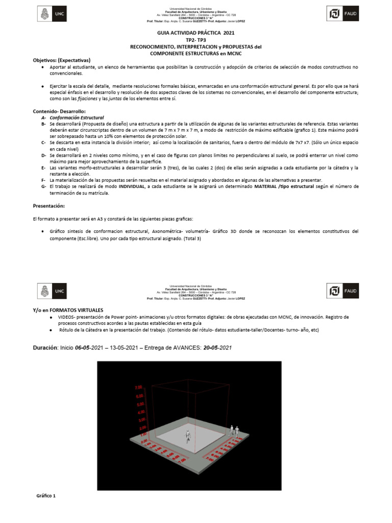 C3 a-GUIA TP2-TP3 Estructura - Envolvente 2021 | PDF | Diseño | Hormigón