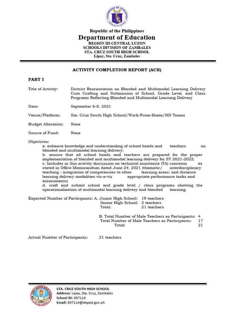 Activity Completion Report_district Webinar | PDF