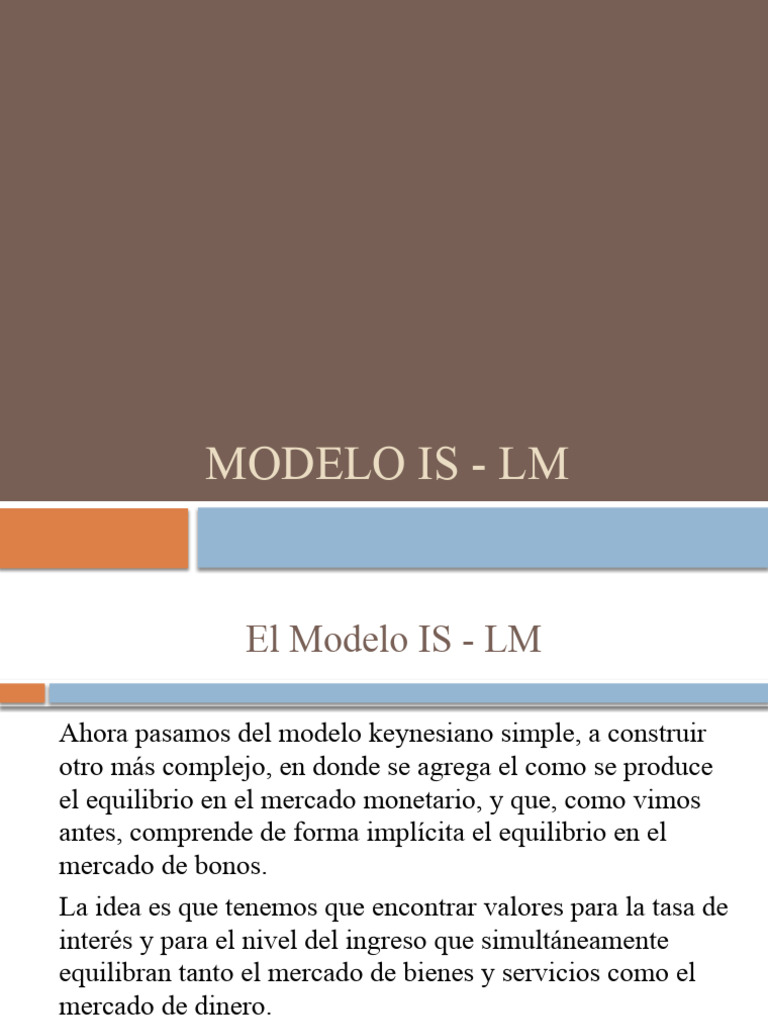Modelo is LM | PDF | Equilibrio económico | Economias