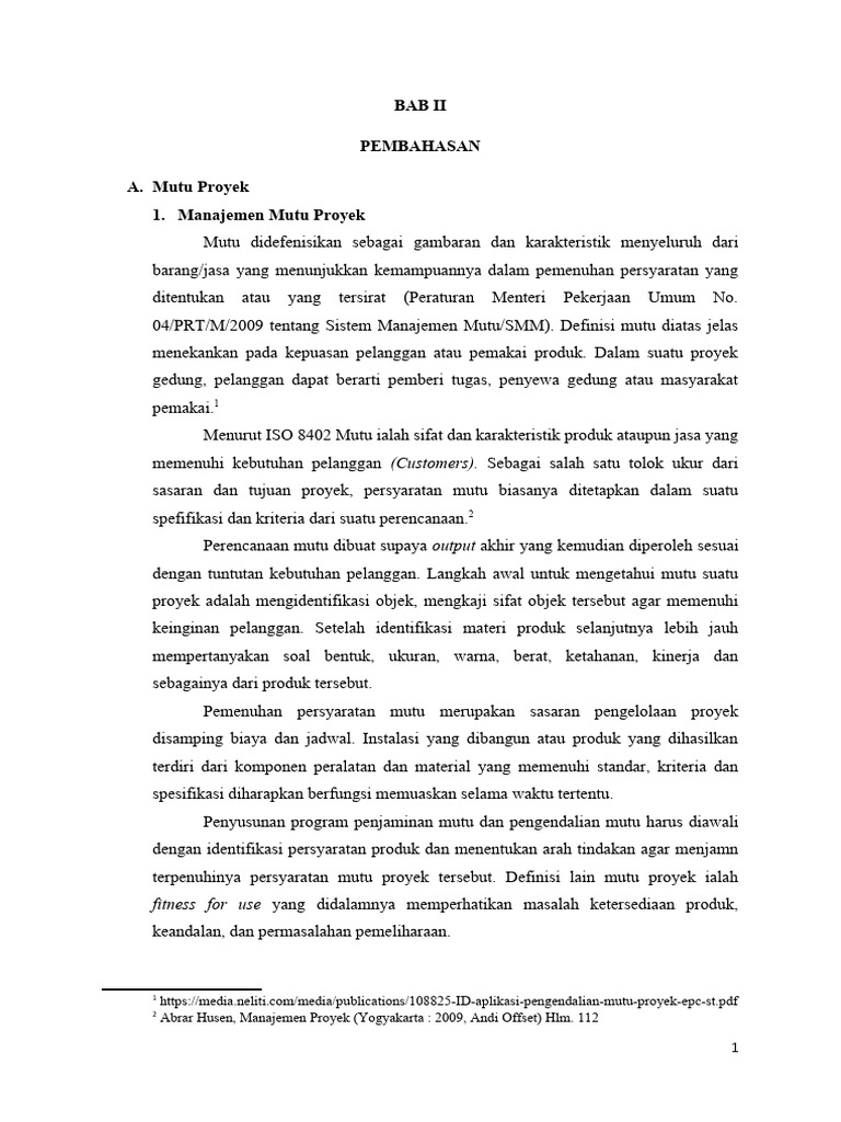 Pengelolaan Mutu Proyek | PDF | Karier & Perkembangan | Bisnis