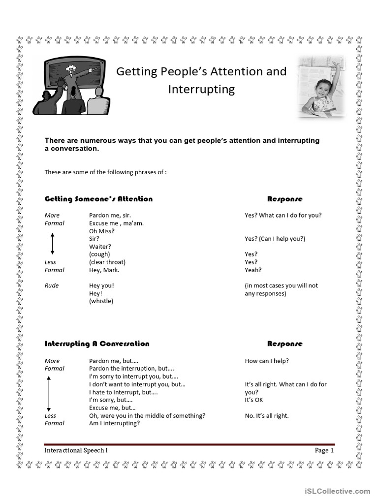 Getting People's Attention and Interrupting | PDF
