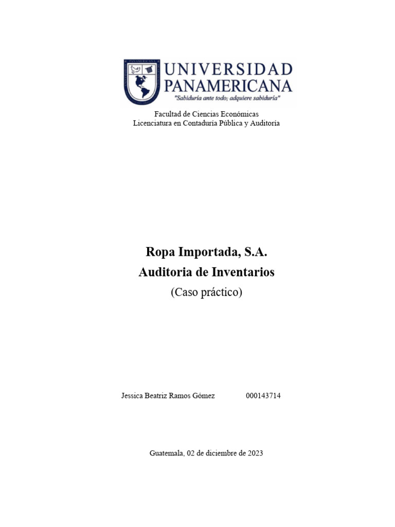 Ejercicio Inventario Completo | PDF | Auditoría | Inventario