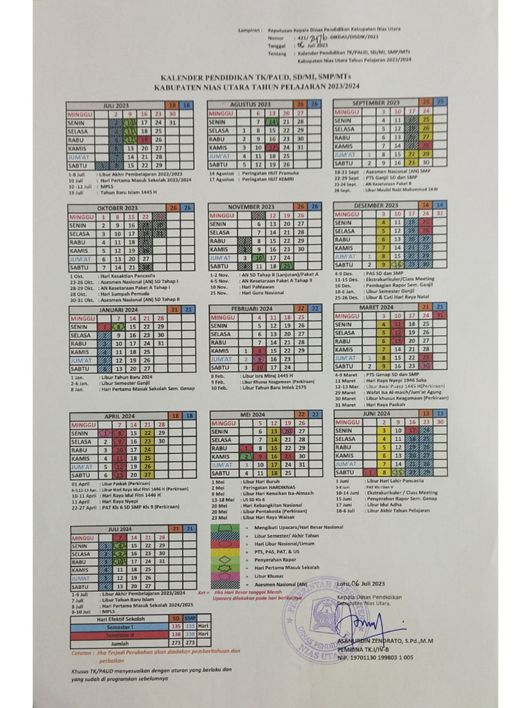 Kalender Pendidikan T.P. 2023 - 2024 | PDF