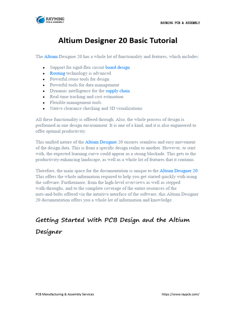 Altium Designer 20 Basic Tutorial | PDF | Printed Circuit Board ...